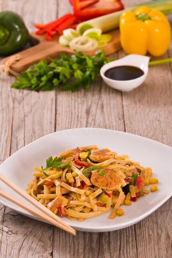 Bami goreng. stock photo. Image of fresh, homemade, cooking - 144854004