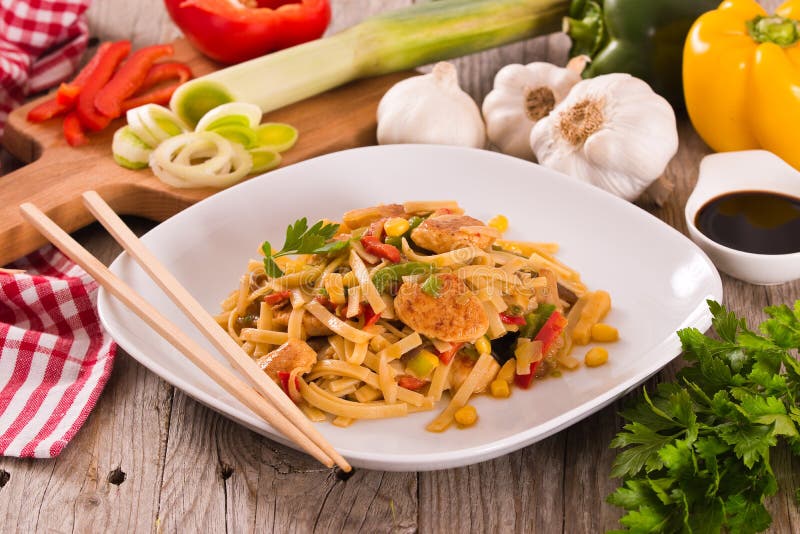 Bami goreng. stock image. Image of cuisine, chow, culinary - 137354875