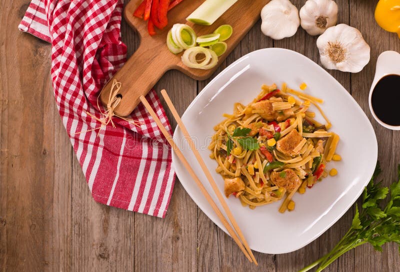 Bami goreng. stock image. Image of culinary, pasta, garlic - 147418819