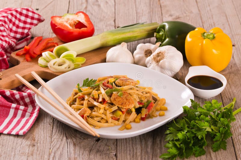 Bami goreng. stock image. Image of noodle, mein, noodles - 152344069