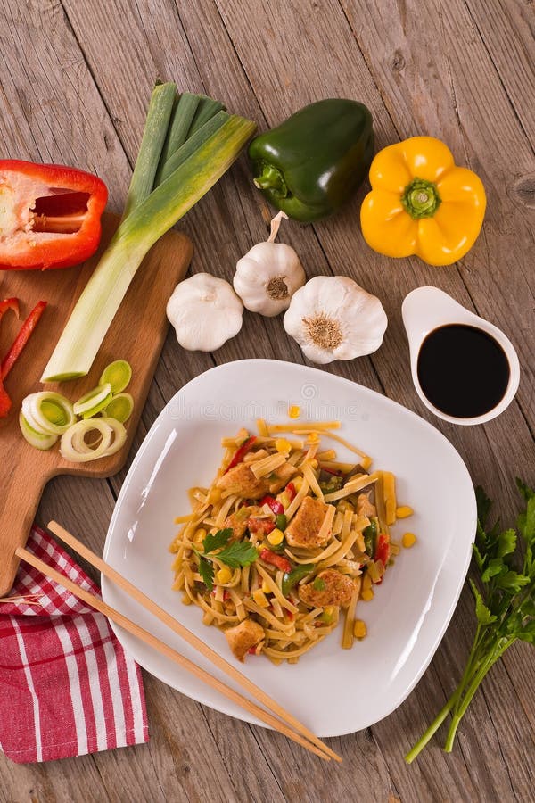 Bami goreng. stock photo. Image of lunch, gourmet, chow - 152344070