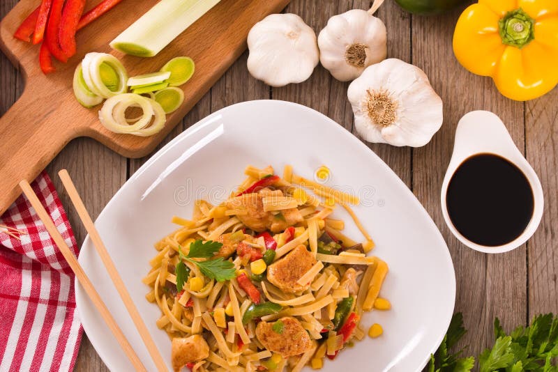 Bami goreng. stock photo. Image of oriental, garlic - 141906778