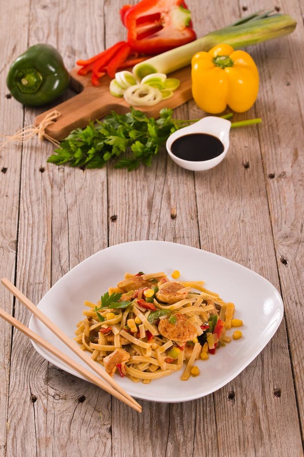 Bami goreng. stock photo. Image of fried, organic, oriental - 137357150