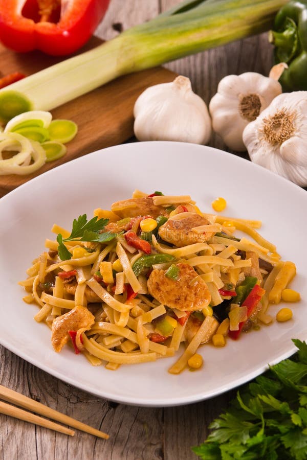 Bami goreng. stock photo. Image of goreng, chicken, meal - 139125576