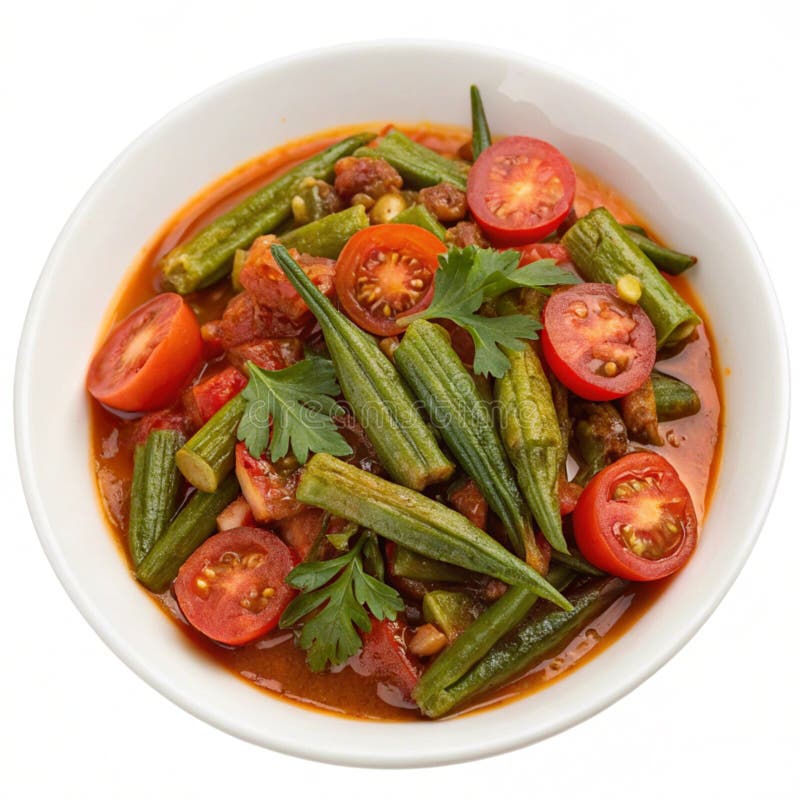 Bamya Isolated on White Background Stock Illustration - Illustration of ...