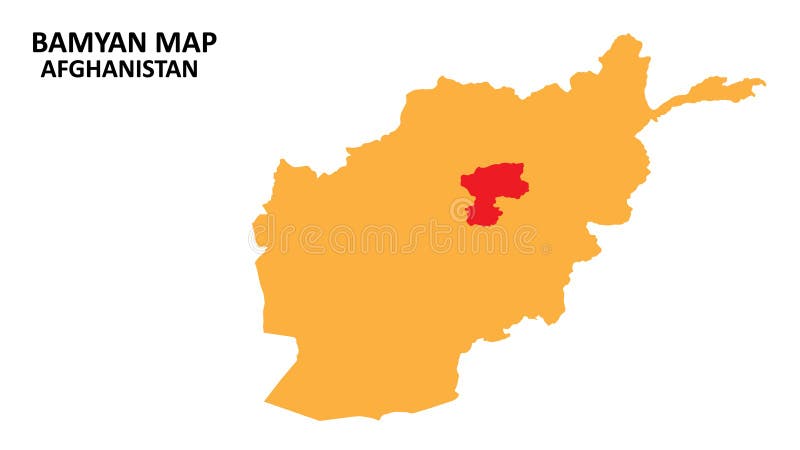 Bamyan State and Regions Map Highlighted on Afghanistan Map Stock ...