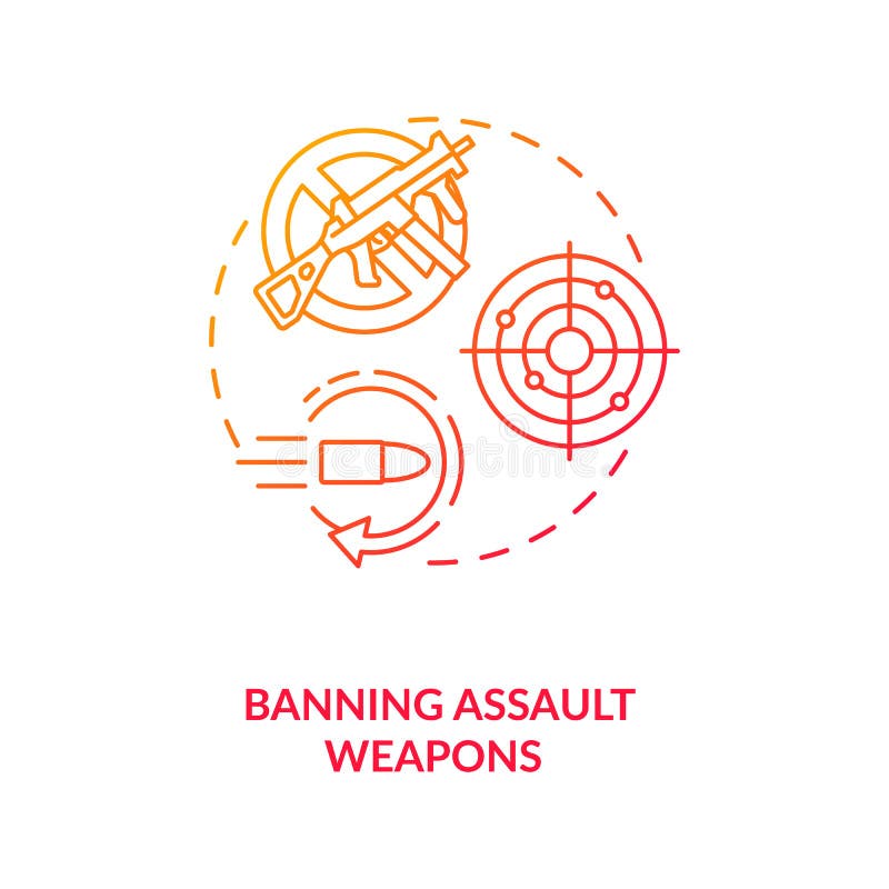 Ban Assault Weapons Red Gradient Concept Icon Stock Vector ...