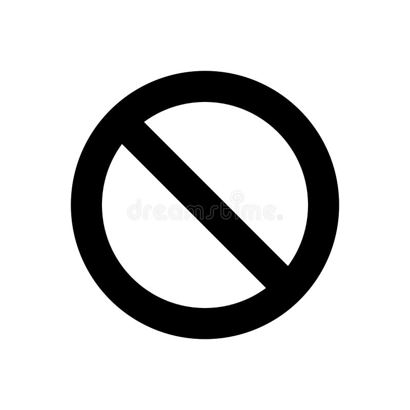 Ban Black Vector Icon. Prohibited Sign Isolated on White Background ...