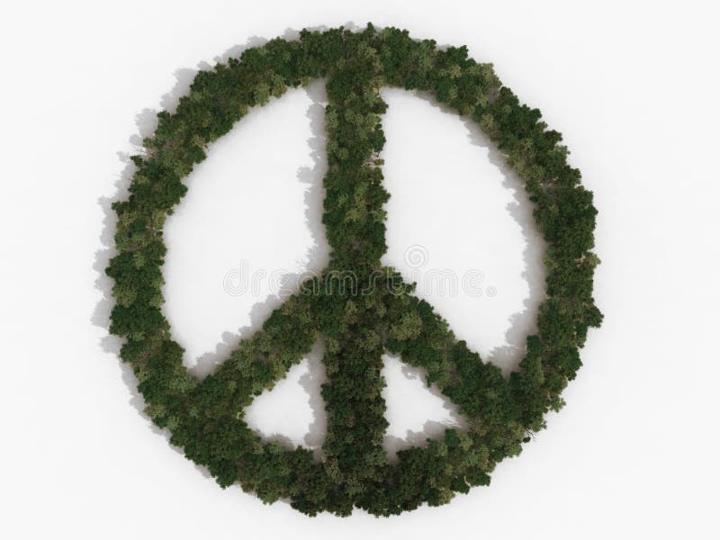 Ban the Bomb Sign Made of Trees Stock Illustration - Illustration of ...