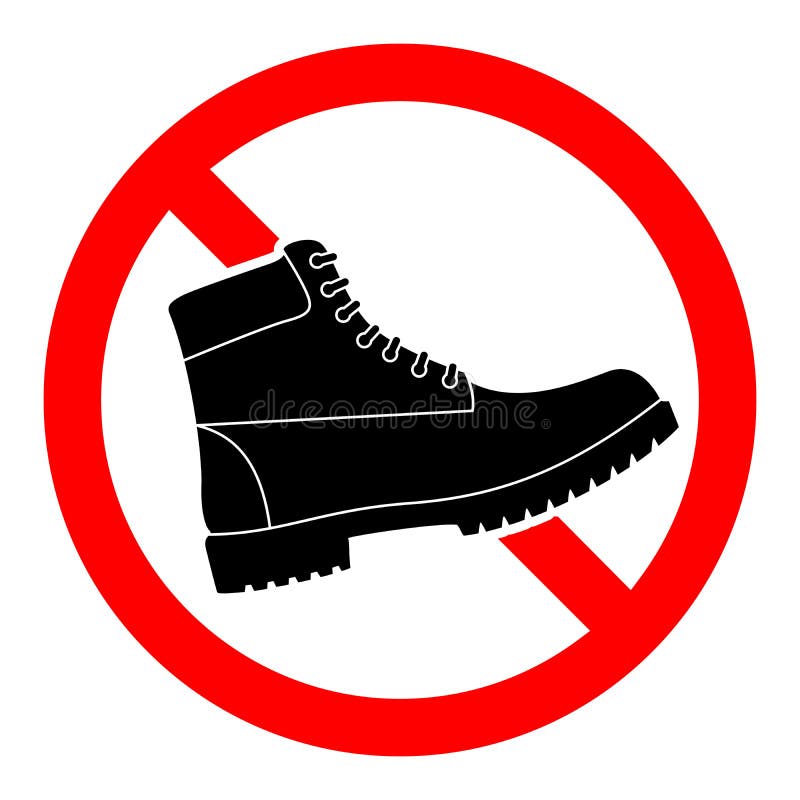 Ban Boots Icon. Hiking Boots Stop Sign. Vector Illustration Stock ...