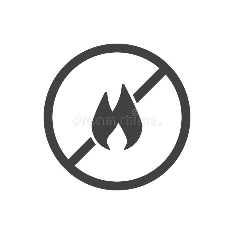Ban Burning Icon - No Fire Icon Stock Vector - Illustration of ...