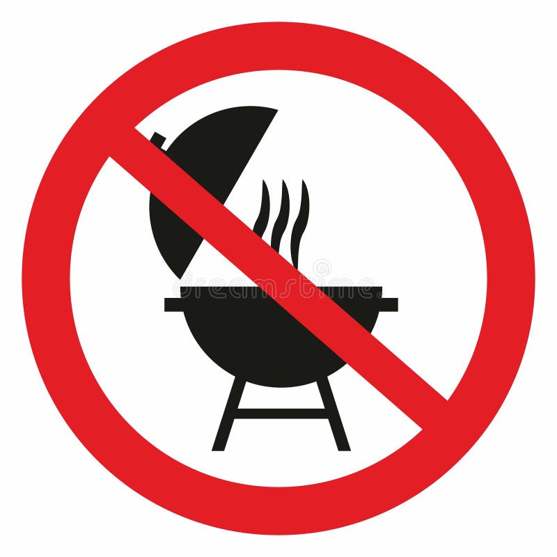 Ban Grilling, Vector Symbol, Sign, Red Circle Frame Stock Vector ...