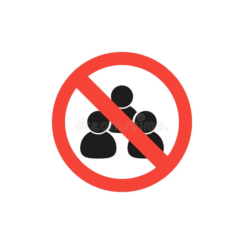 Ban Group of People. Stop Sign Vector Illustration Stock Illustration ...