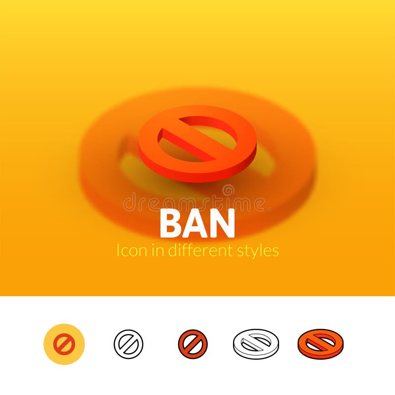 Ban Icon in Different Style Stock Vector - Illustration of internet ...