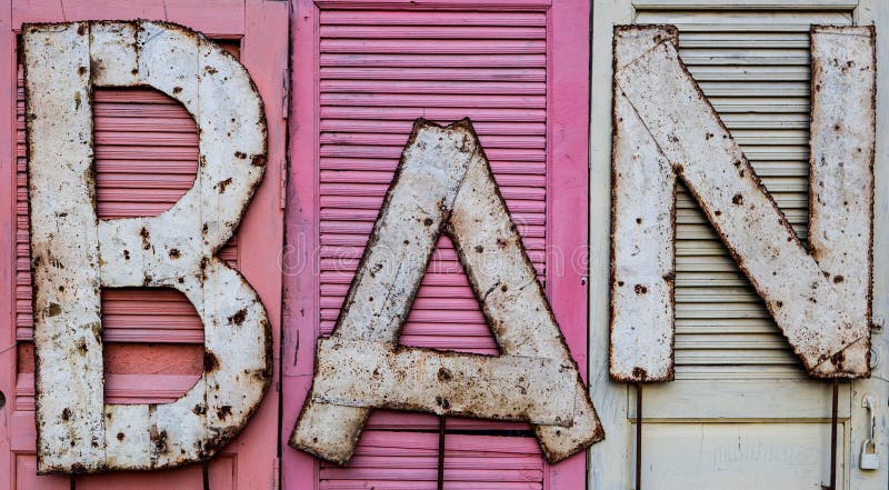 BAN phrase on. stock photo. Image of mark, message, wall - 99788504