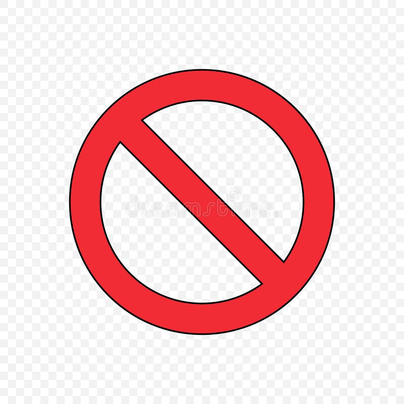 Ban Red Vector Icon. Prohibited Sign Isolated on Transparent Background ...