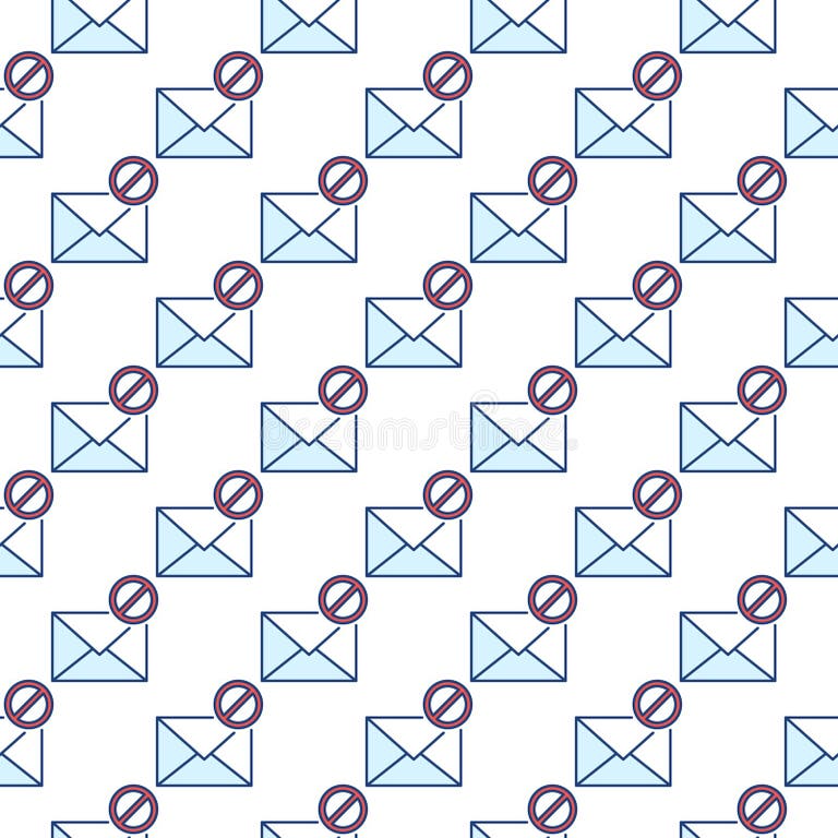 Ban Sign on Envelope Vector Colored Seamless Pattern Stock Illustration ...