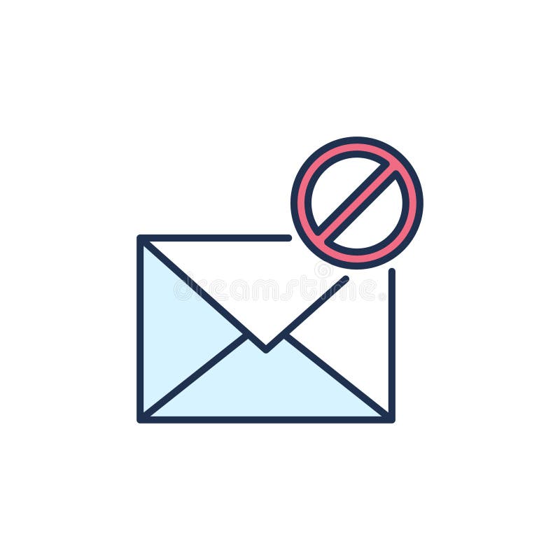 Ban Sign on Envelope Vector Email Prohibition Concept Colored Icon ...