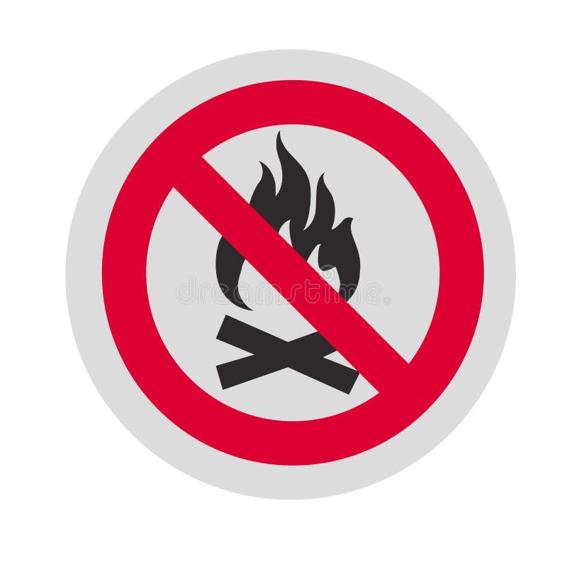 Ban Sign To Fire on a White Background Stock Illustration ...