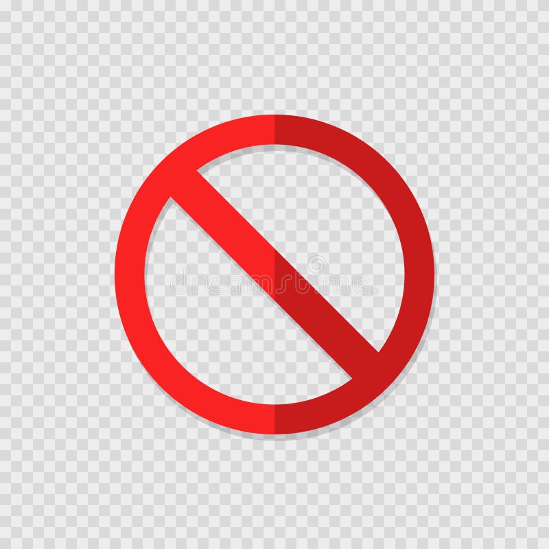 Ban Sign on Transparent Background with Shadow Stock Vector ...