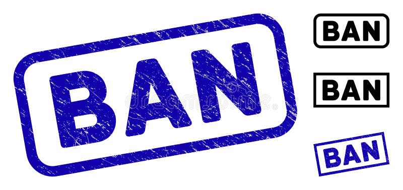 Distress Ban Rectangular Stamps Stock Illustration - Illustration of ...
