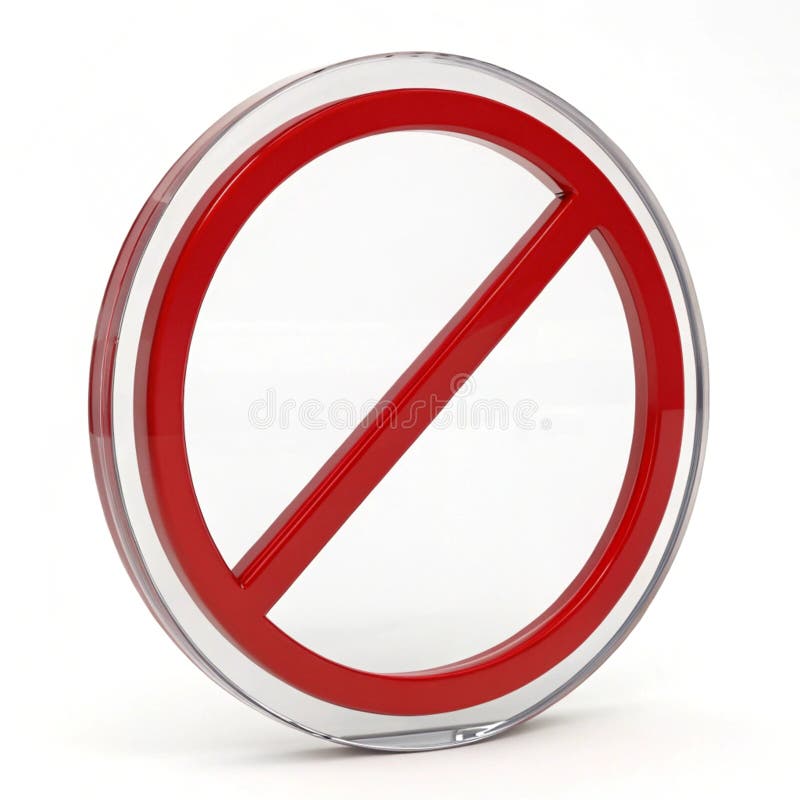 Ban Symbol 3D Isolated on White Stock Illustration - Illustration of ...