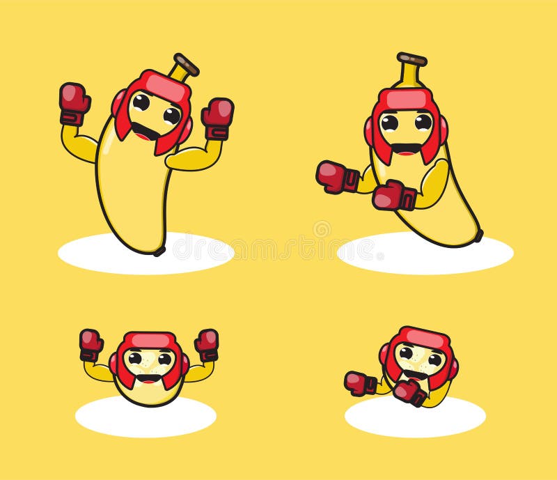 Illustration Cartoon Banana Boxing 5 Stock Vector - Illustration of ...