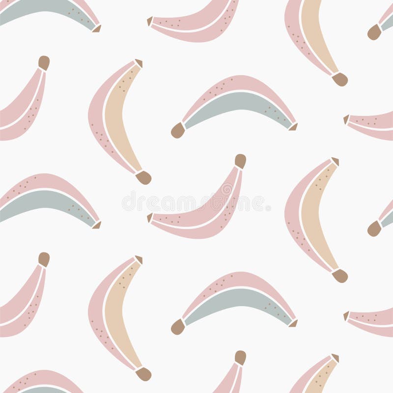 Banana Abstract Pastel Seamless Pattern. Vector Fruit Fabric Print ...