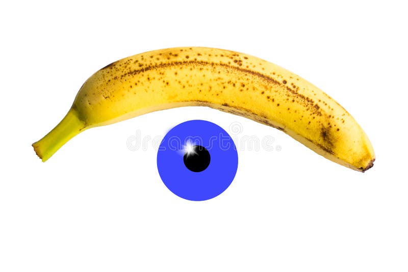 A Banana and a Blue Eye. Conceptual Stock Image - Image of eyes, fruits ...