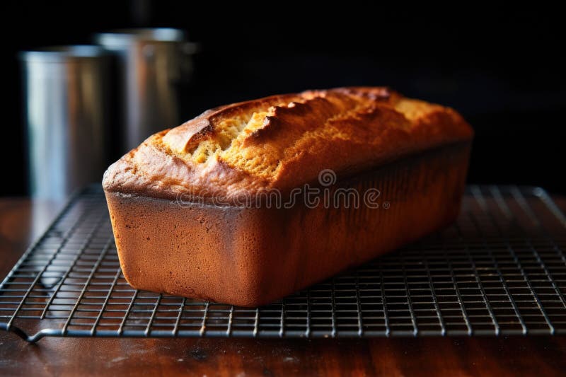 Banana Bread Loaf Cooling on a Wire Rack Stock Image - Image of loaf ...