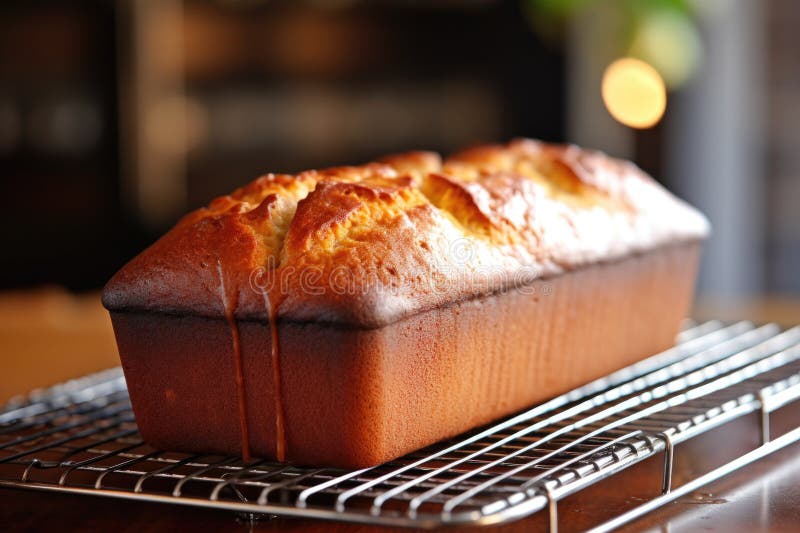 Banana Bread Loaf Cooling on a Wire Rack Stock Image - Image of baked ...