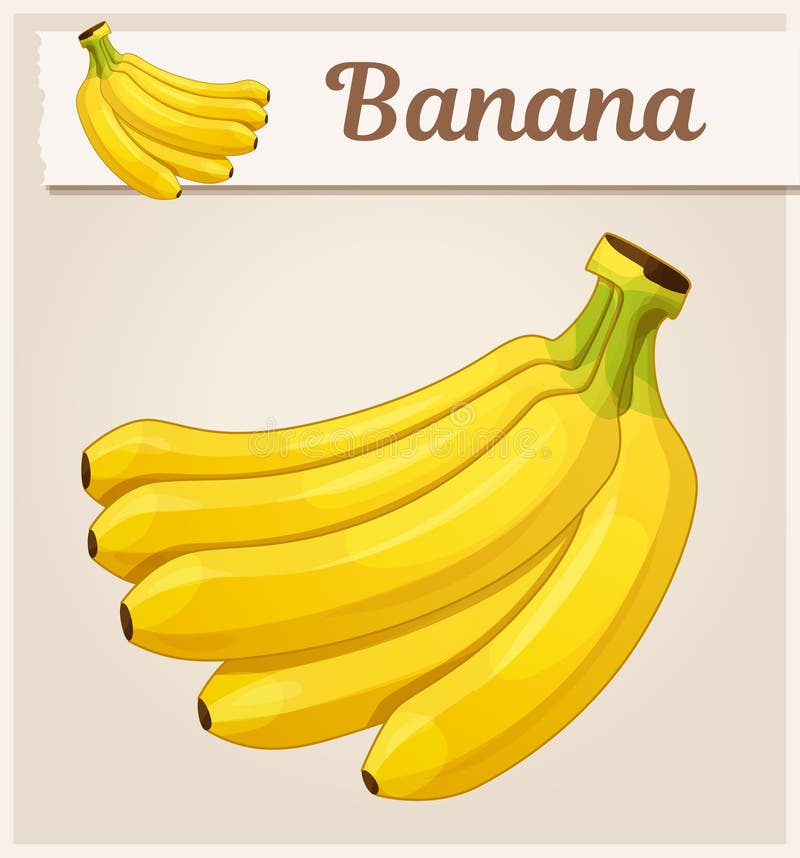 Banana Bunch in a Bowl Icon. Cartoon Vector Fruit Illustration Design ...