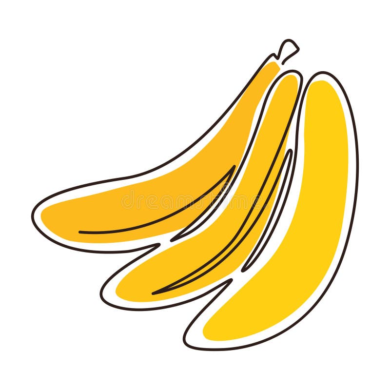 Banana Bunch Cartoon Icon. Vector Stock Illustration - Illustration of ...
