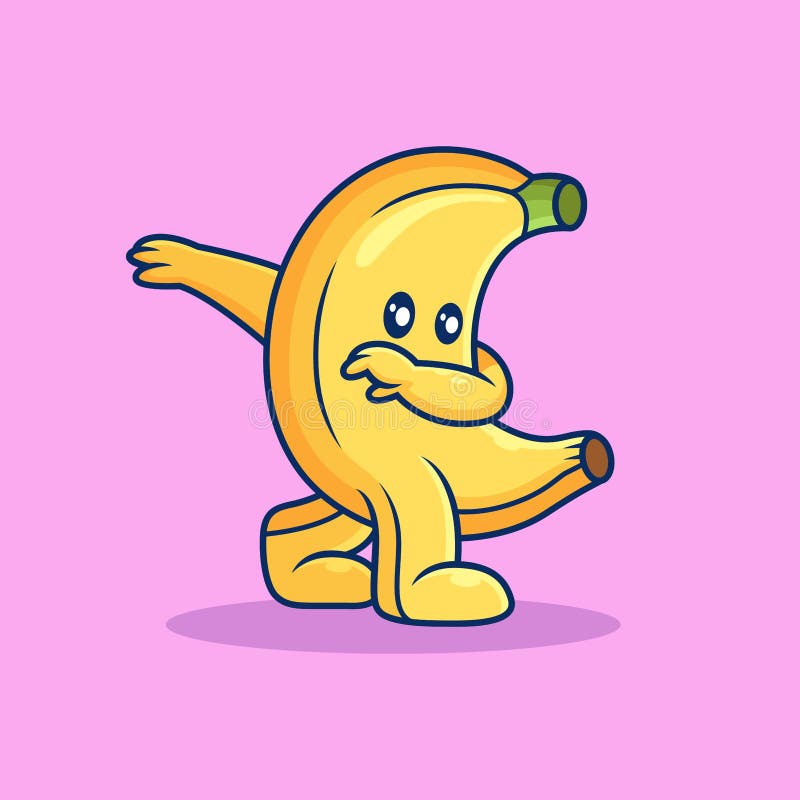 Banana Cartoon with Dub Pose. Fruit Vector Icon Illustration, Isolated ...