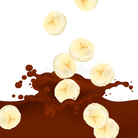 Banana choko splash stock illustration. Illustration of glass - 27554466