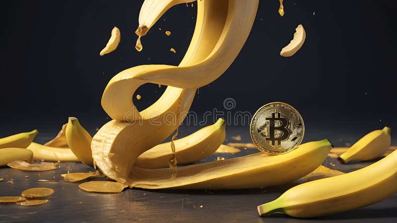 Banana and Coin stock illustration. Illustration of float - 381291007