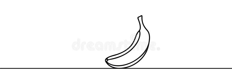 Banana Continuous Line Drawing Vector Illustration. One Line Banana ...