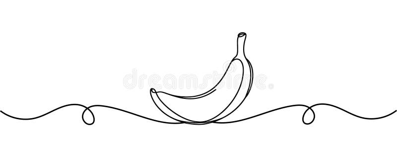 Banana Continuous Line Drawing Vector Illustration. One Line Banana ...