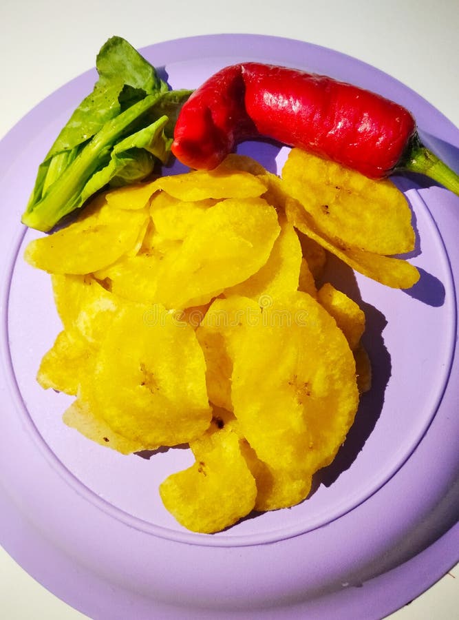 Banana Crackers with Red Chili Stock Image - Image of indonesian ...