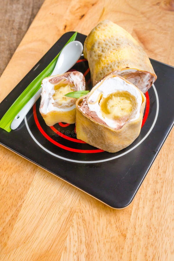 Banana crape stock image. Image of snack, dessert, still - 63332265