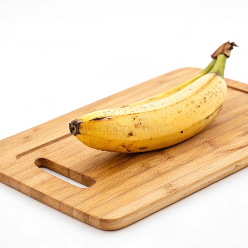 Banana on Cutting Board Isolated on Transparent Background Stock ...