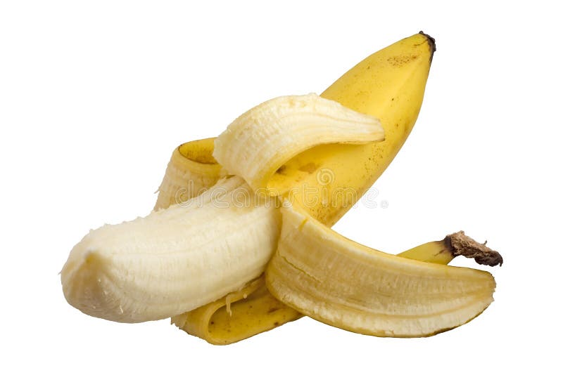 Banana descascada imagem de stock. Imagem de trajeto, descascado - 1591691