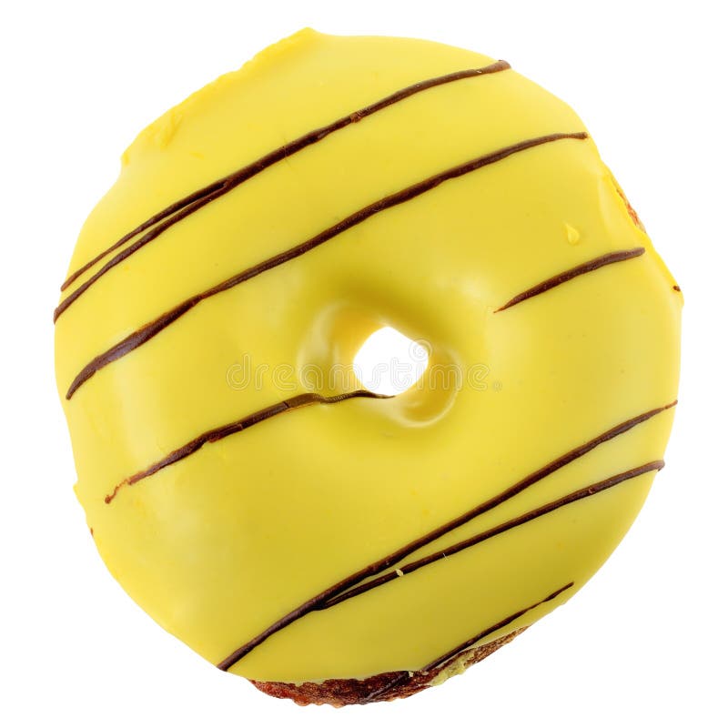 Donut with Red Glossy Glaze Isolated on White Background. One Round Red ...