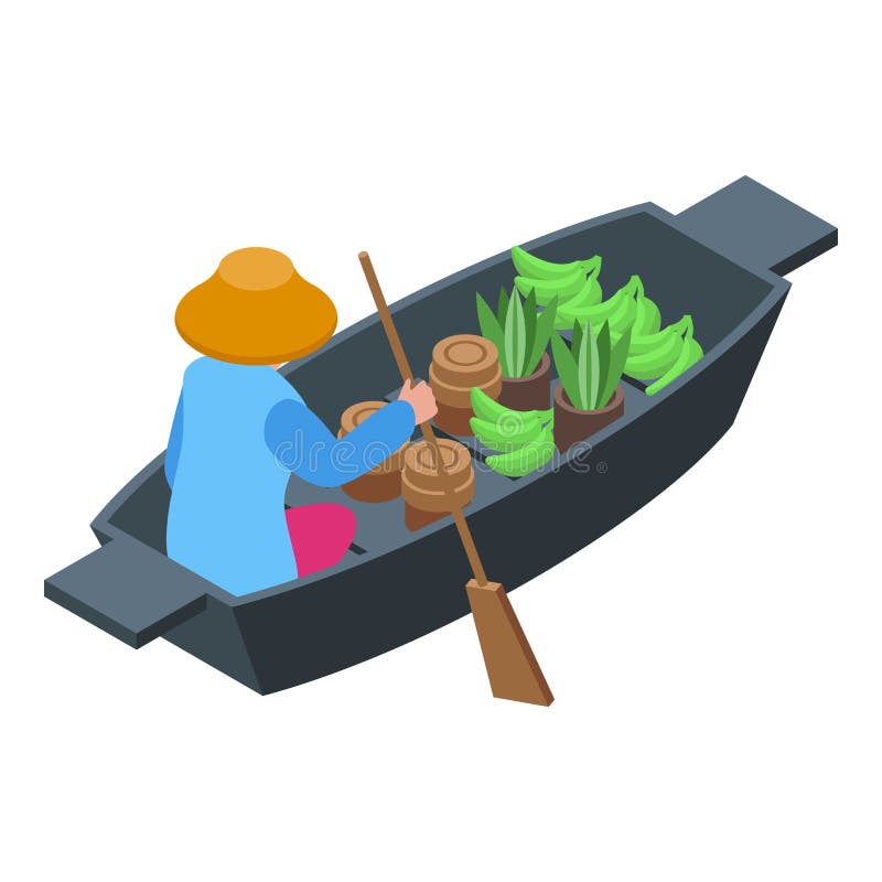 Thailand Floating Market Stock Illustrations – 145 Thailand Floating ...