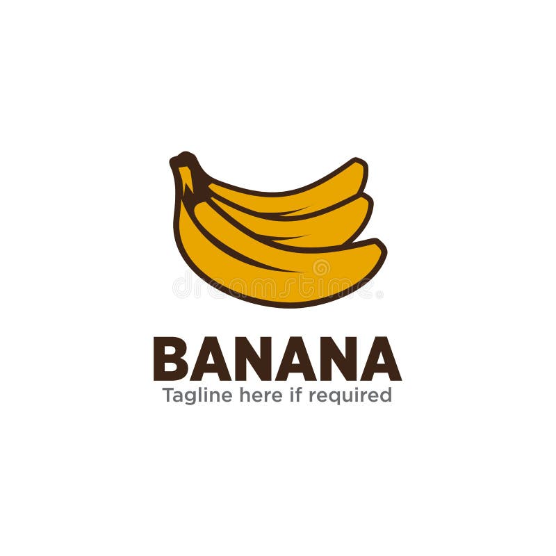 Banana Logo, Simple Sketch Isolated On White For Your Design Stock ...