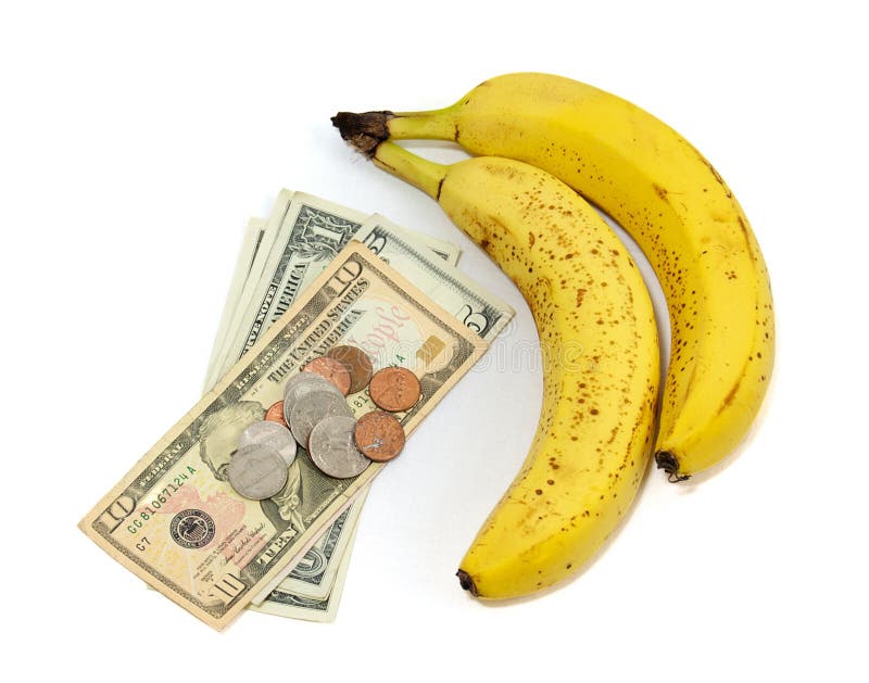 Banana fruit with money stock photo. Image of inflation - 21626864