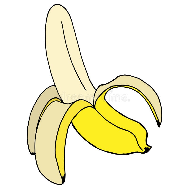 Banana Icon. Vector Illustration Banana. Hand Drawn Bananas Stock ...