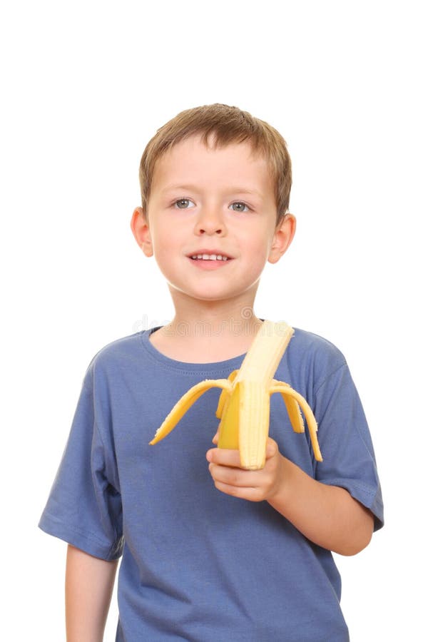 Boy Playing with Banana stock photo. Image of diet, nonchalant - 8131598