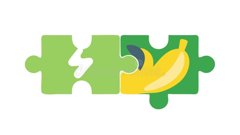 Banana and Leaf Puzzle Pieces Nutrition Vector, Vector Design ...