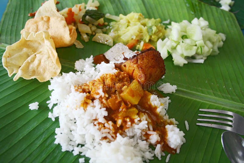 Banana Leaf Rice stock image. Image of fish, food, lunch - 2371521